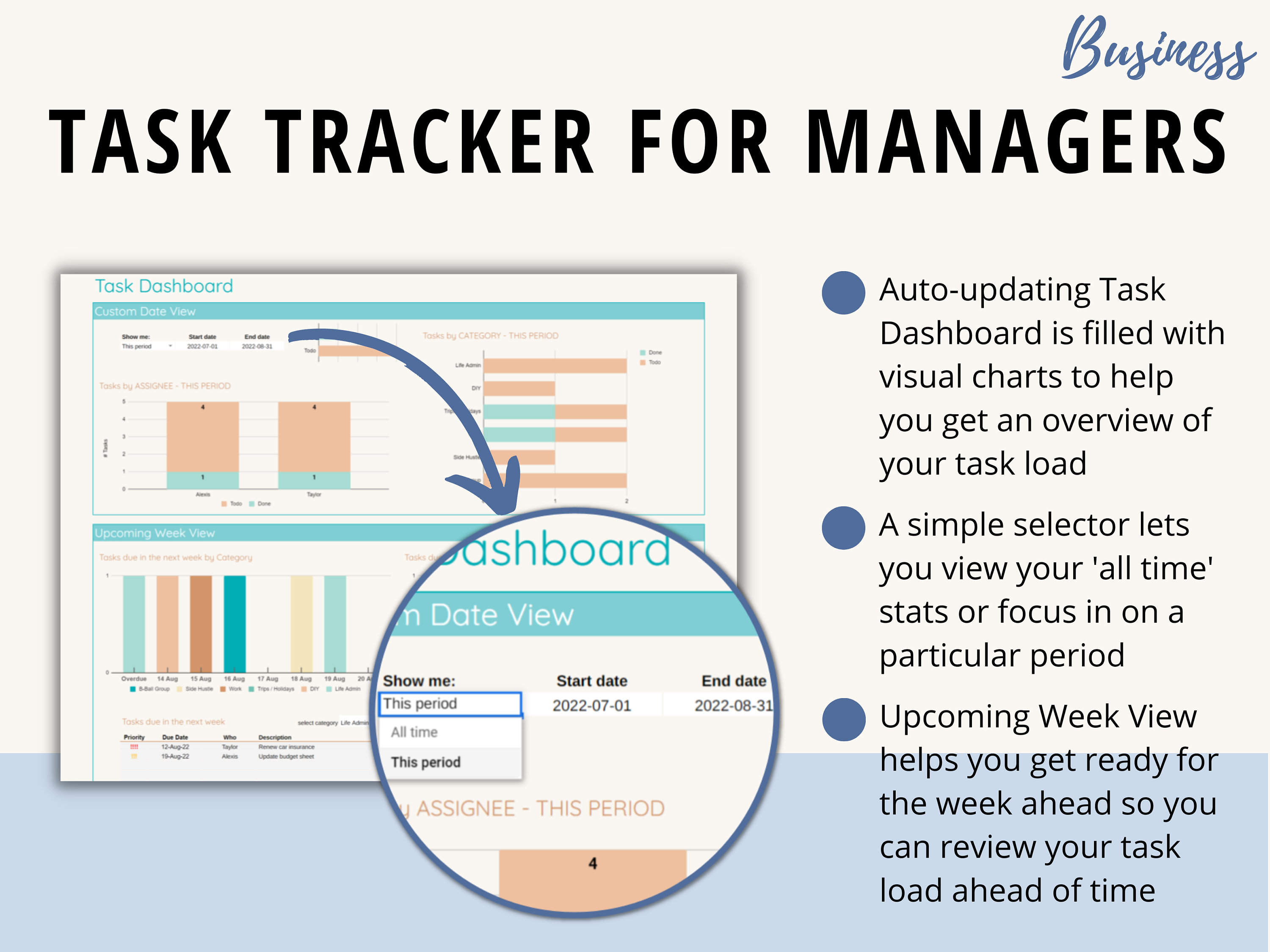 Task Tracker for Managers Google Sheets Template Project - Etsy