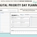 Priority Day Planner + Task List | Digital Google Docs Template ...