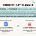 Priority Day Planner + Task List | Digital Google Docs Template ...