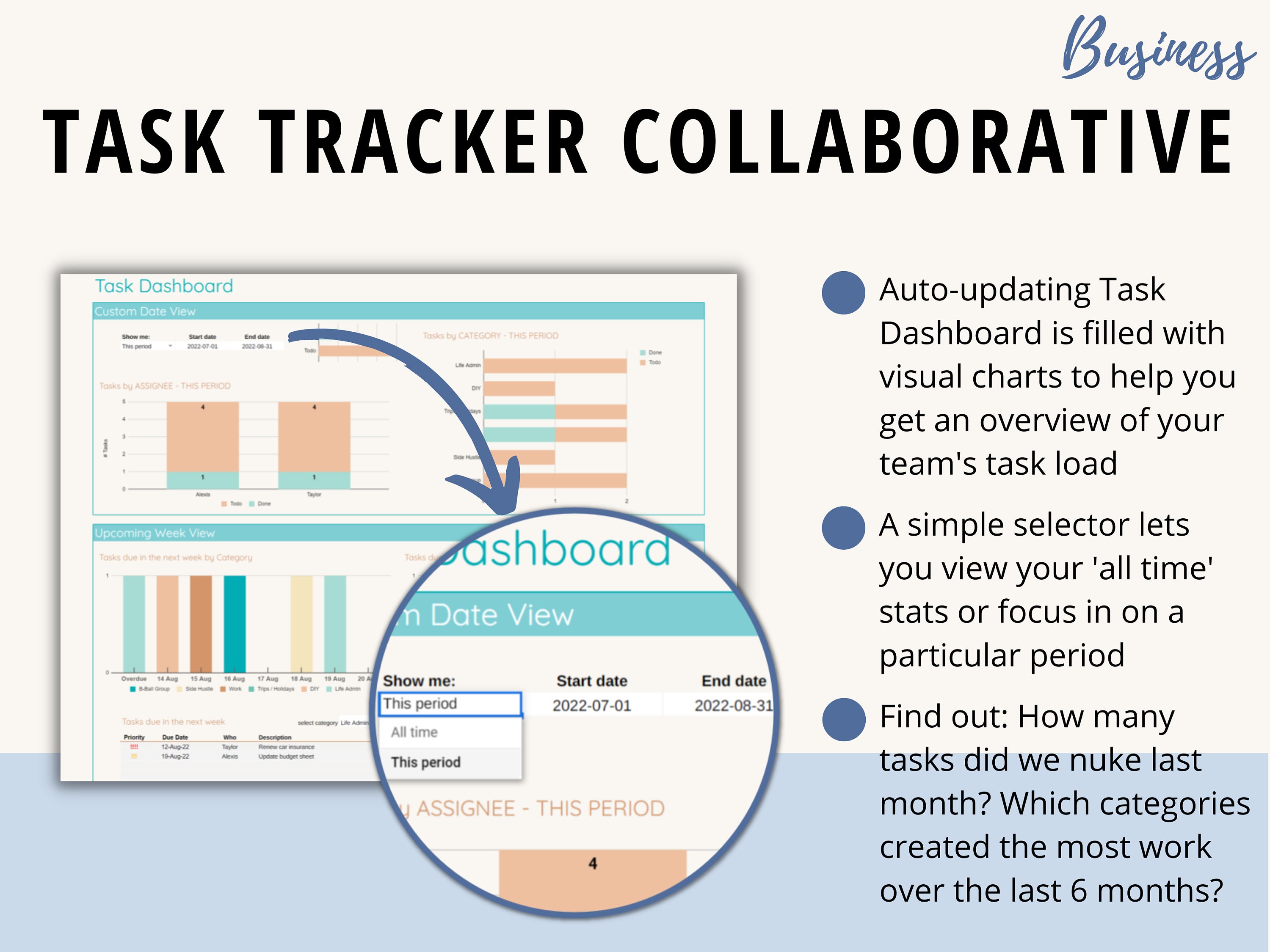 Team Task Tracker | 10 Person Collaborative Team | Google Sheets ...