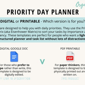 Priority Day Planner Task List PDF Printable Priority - Etsy