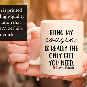 Personalized Cousin Gifts, Custom Cousin Mug, Gift for Cousin, Funny Valentines Day Gift for ...