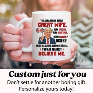 Trump Wife Mug, Funny Trump Gifts for Wife, Personalized Wife Gifts ...
