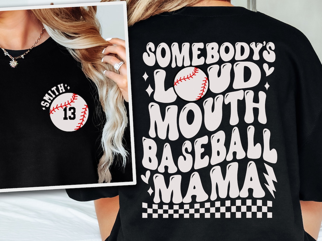 Custom Baseball Mom Shirts, Baseball Mom Sweatshirt, Personalized Baseball Shirt, Somebodys Loud ...
