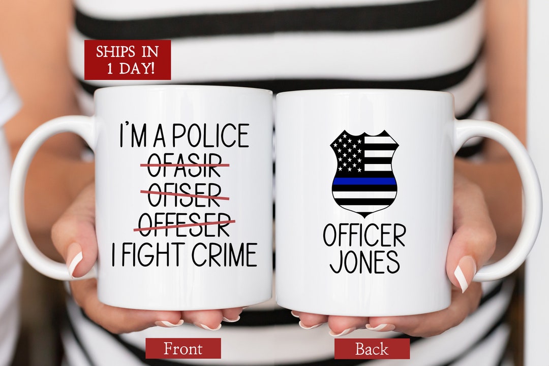 Personalized Cop Gifts for Police Officer, I Fight Crime Mug, Funny Cop ...