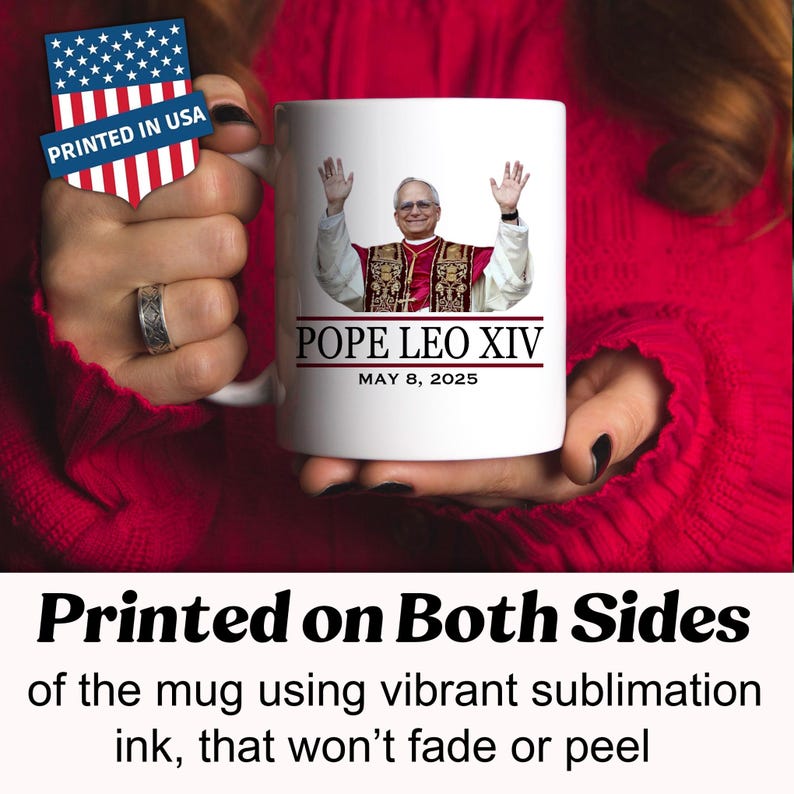 Pope Leo XIV Mug First American Pope Gift for Catholic Leo Villanova ...