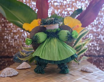 Handmade Bright Pink and Green Gingham Palaka Hula Angel Hawaiian ...