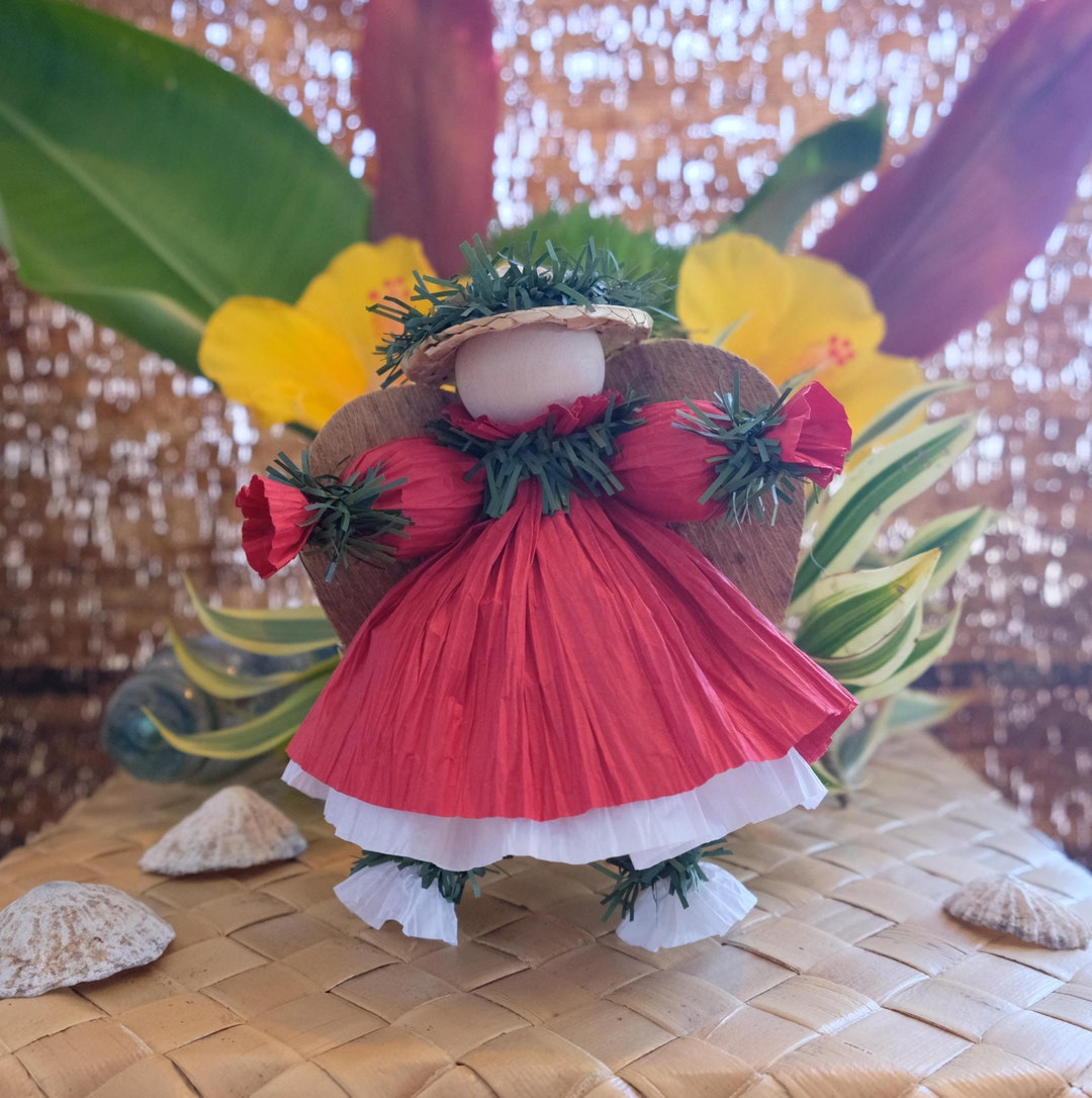 Handmade Red Hula Angel Christmas Ornament / Tree Topper - Etsy