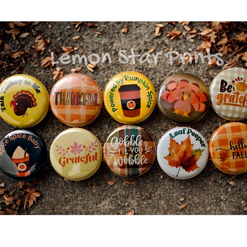 Thanksgiving Buttons - Etsy