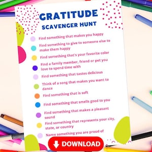 Gratitude Scavenger Hunt - Thanksgiving - School - Therapy - Etsy