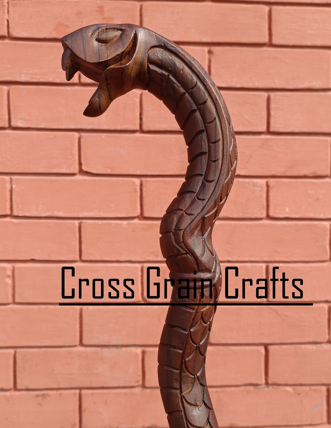 Snake Cane Wooden Walking Stick Hand Carved Walking Cane Cobra Animal ...