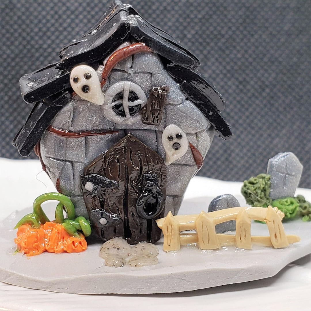 Creepy Halloween Polymer Clay Haunted House Perfect Addition to Your ...