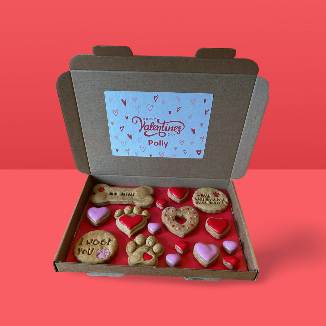 Pre Order Personalised Valentines Day Dog Treat Box A5 Dispatch W/c 5th ...