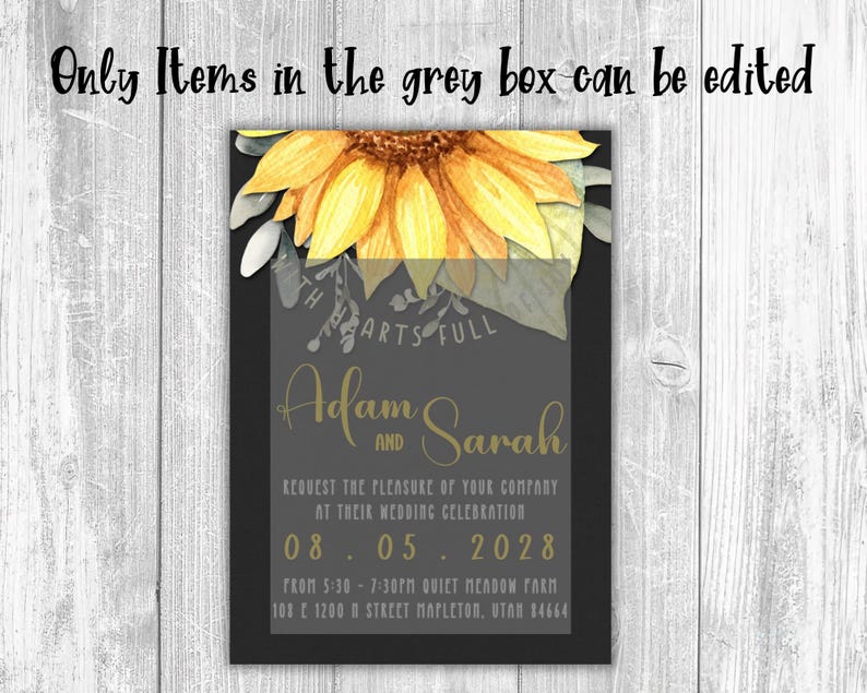 Fall Sunflower Wedding Invitation - Etsy Canada