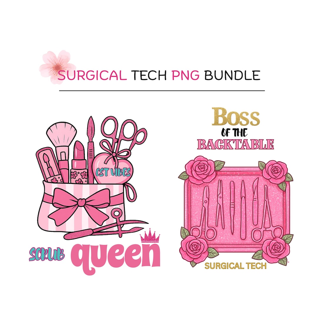 Surgical Tech PNG Bundle | Glitter Scrub Queen Designs (digital ...