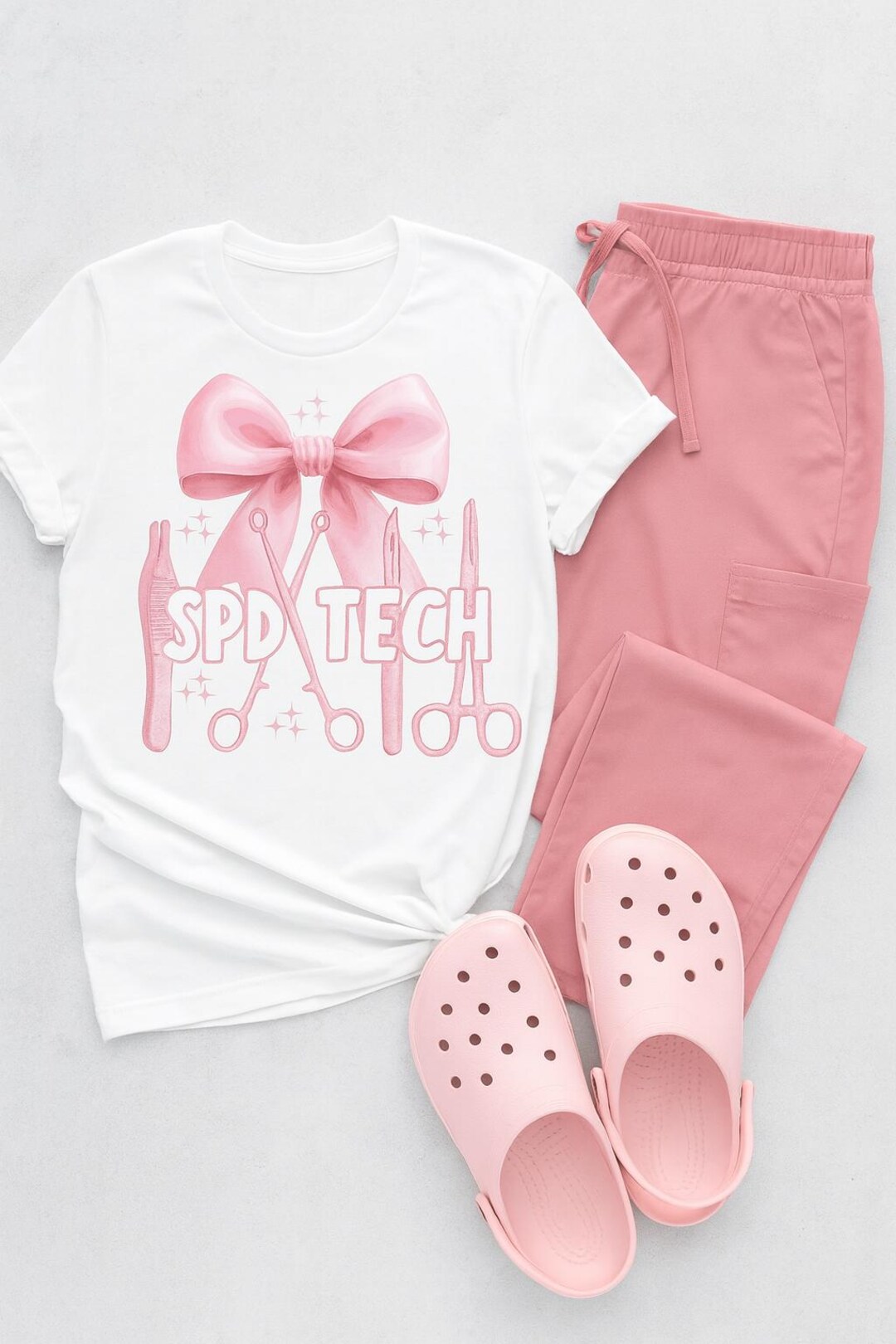 SPD Tech Scissors Bow T-shirt | Sterile Processing Gift |medical Tools ...