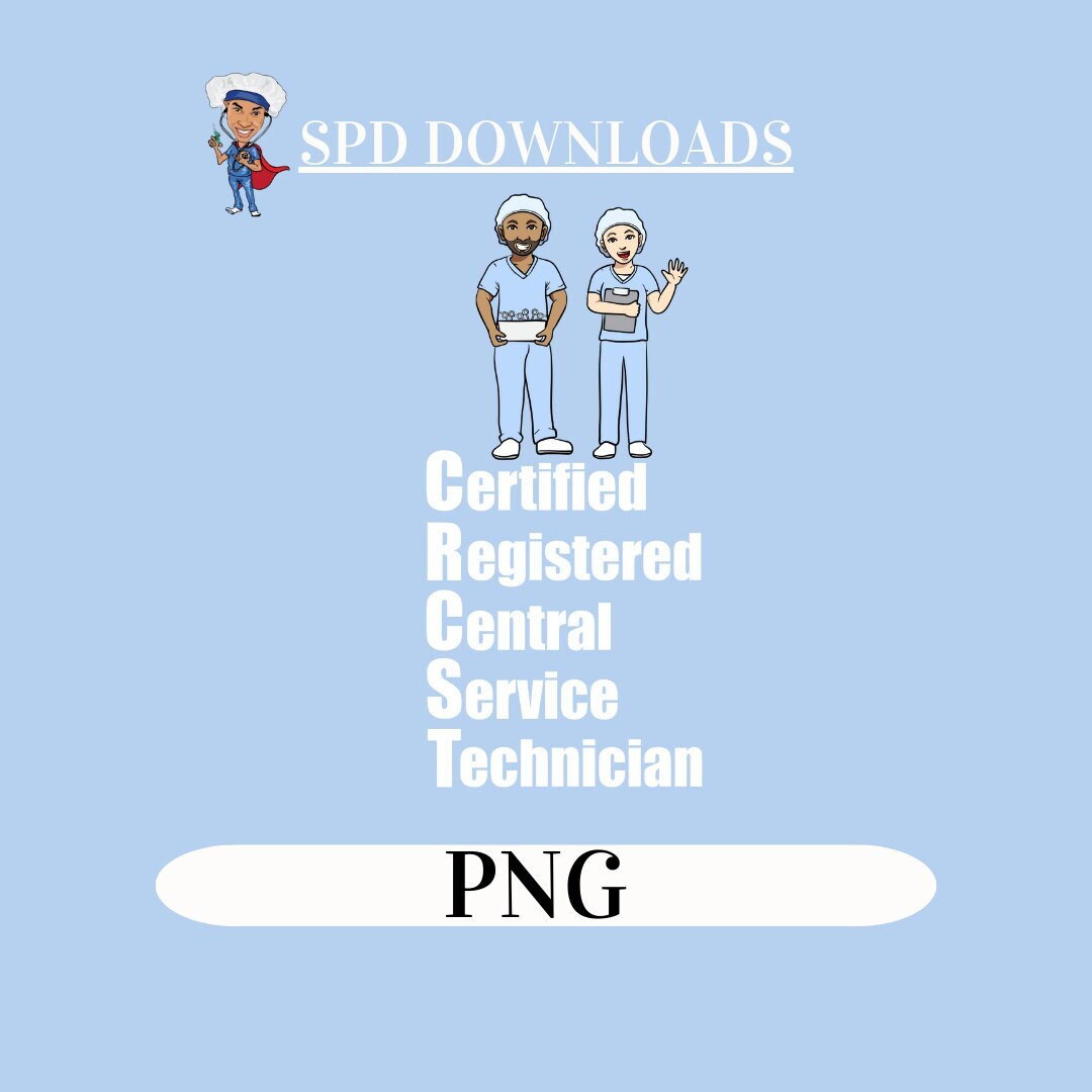 Sterile Processing CRCST Tech PNG JPG - Etsy