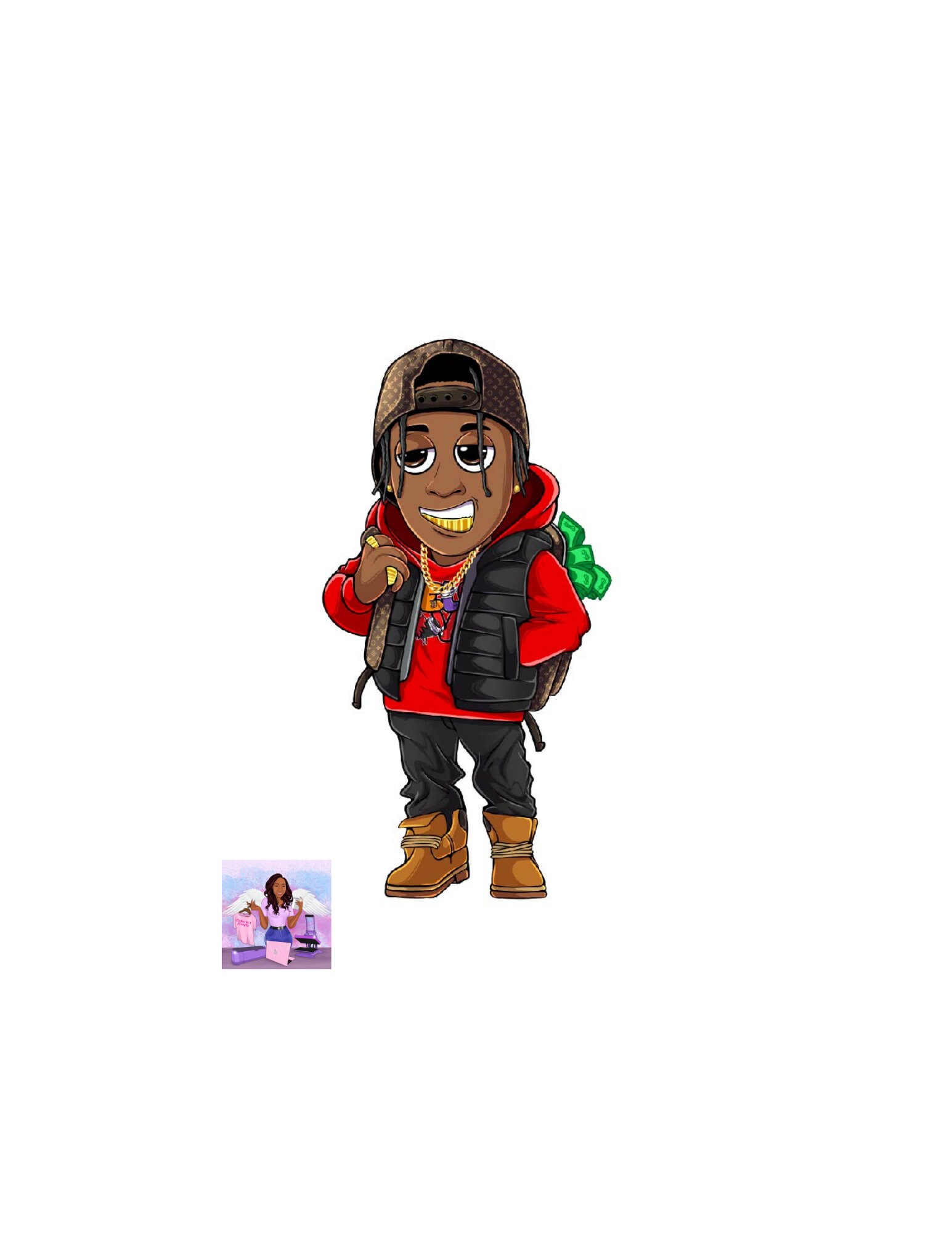 PNG Bag Chasing Clipart Character - Etsy