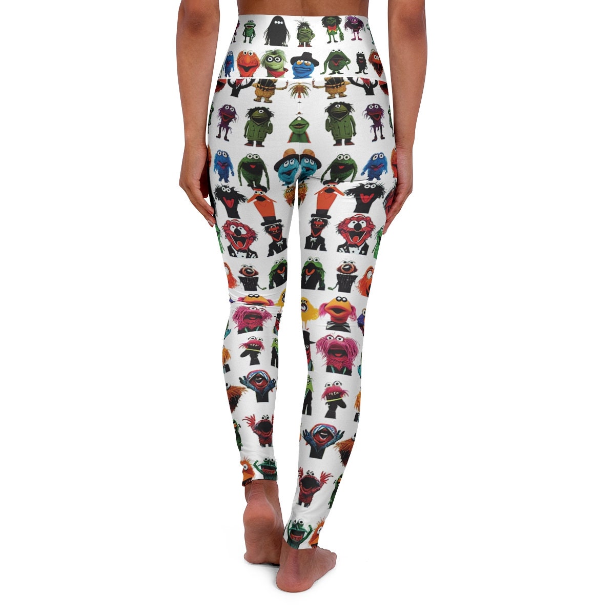 Muppets as Drawn by a Kid - White - High Waisted Yoga Leggings - Etsy ...