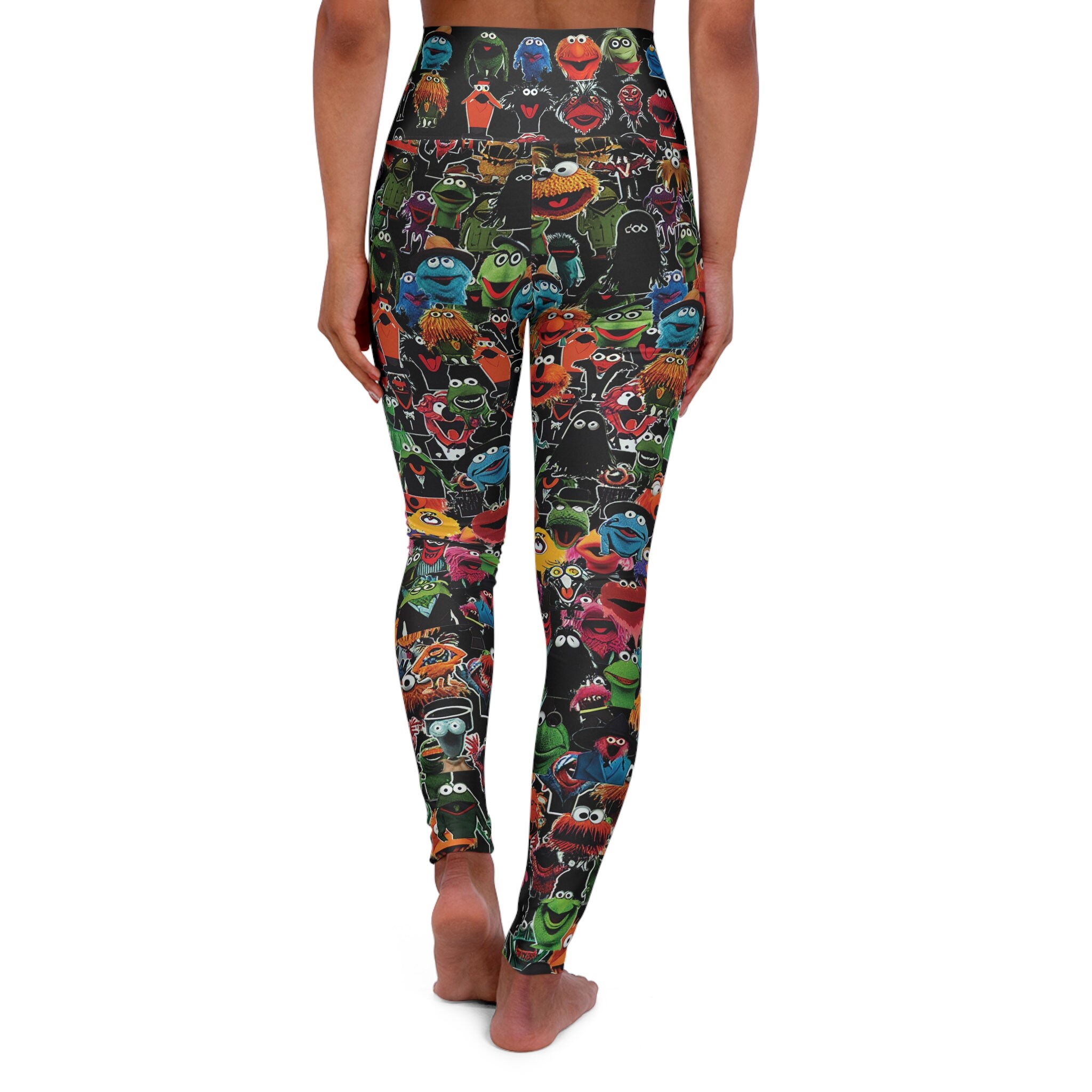 Muppets as Drawn by a Kid - Black - High Waisted Yoga Leggings - Etsy