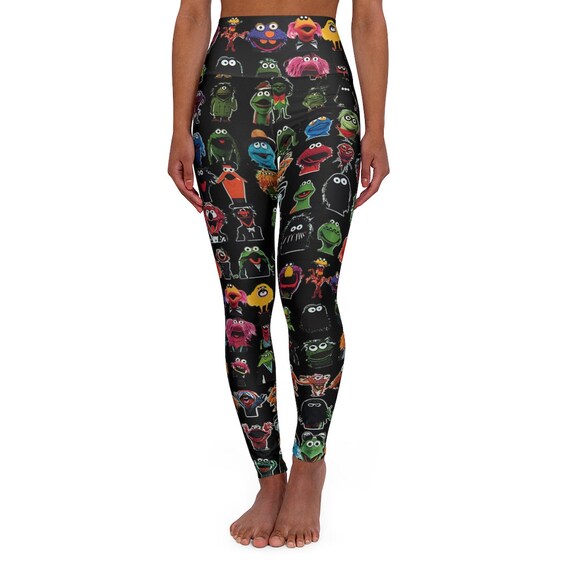 Muppets as Drawn by a Kid Black High Waisted Yoga Leggings - Etsy