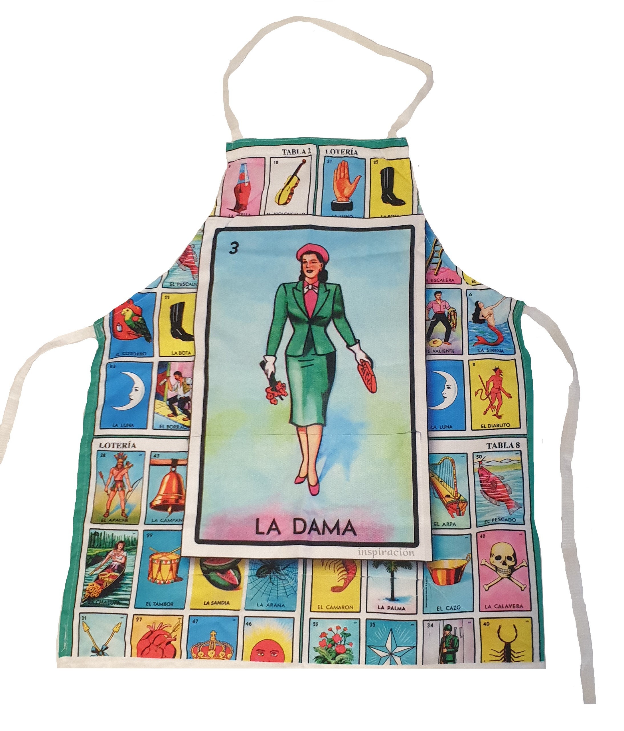 Mexican Loteria Aprons Mandil Funny Mens Womens Cooking BBQ Grill Apron ...