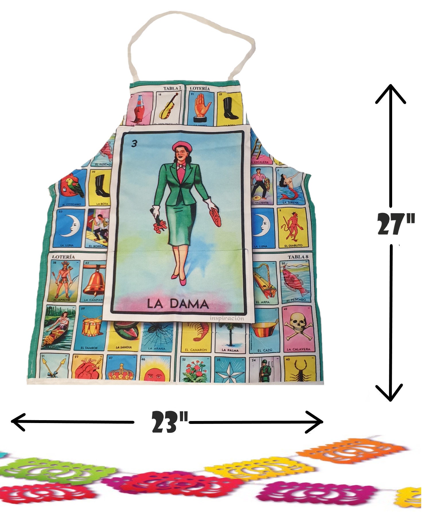 Mexican Loteria Aprons Mandil Funny Mens Womens Cooking BBQ Grill Apron ...