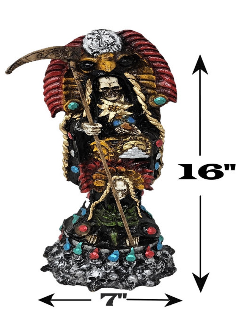 Santa Muerte Azteca Figure Statue 16 Inch. Figura Santa Muerte Negra ...