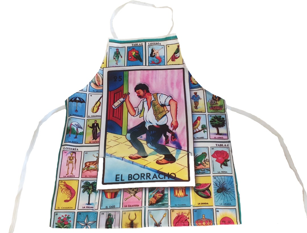 Mexican Loteria Aprons Mandil Funny Mens Womens Cooking BBQ Grill Apron ...