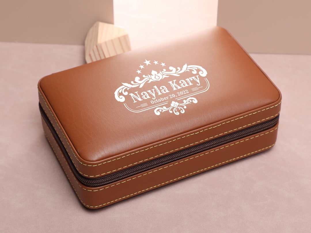 Stylish Leather Cigar Case Humidor Carved Cigar Case Cigar Case Custom ...