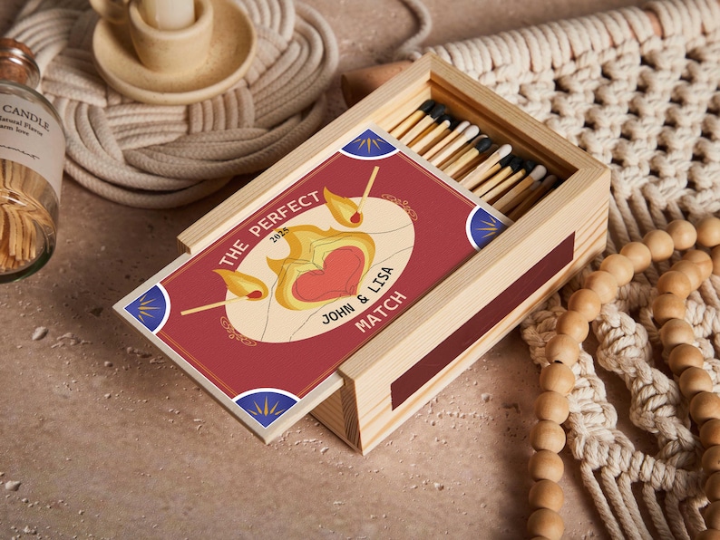Personalized Couples Matchbox Wood, Custom Printed Matchboxes ...