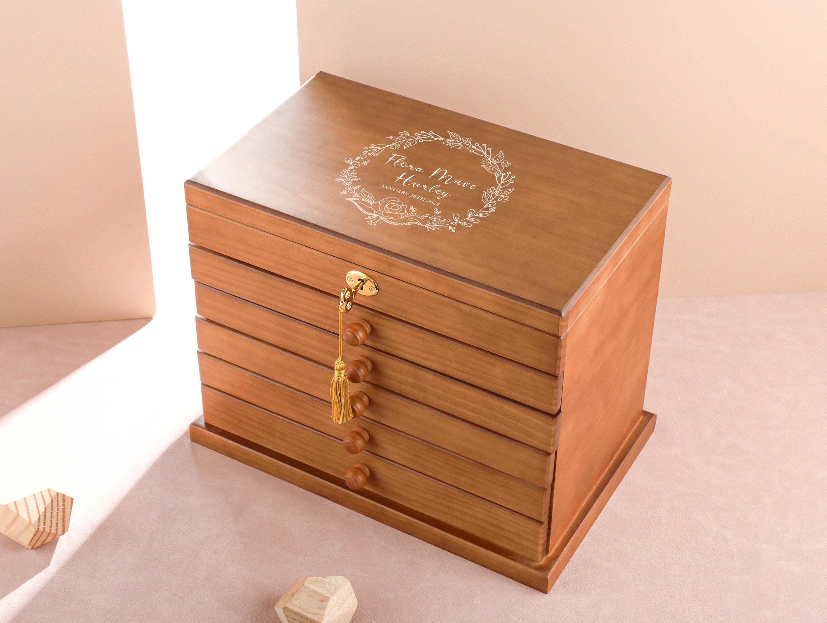 Large Jewelry Organizer Storage With Lock, Jewelry Box for Women Girls ...
