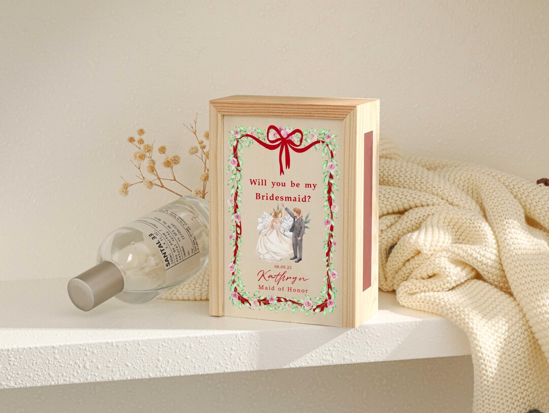 Personalized Matchbox Wood, Custom Printed Matchboxes, Bridesmaid ...