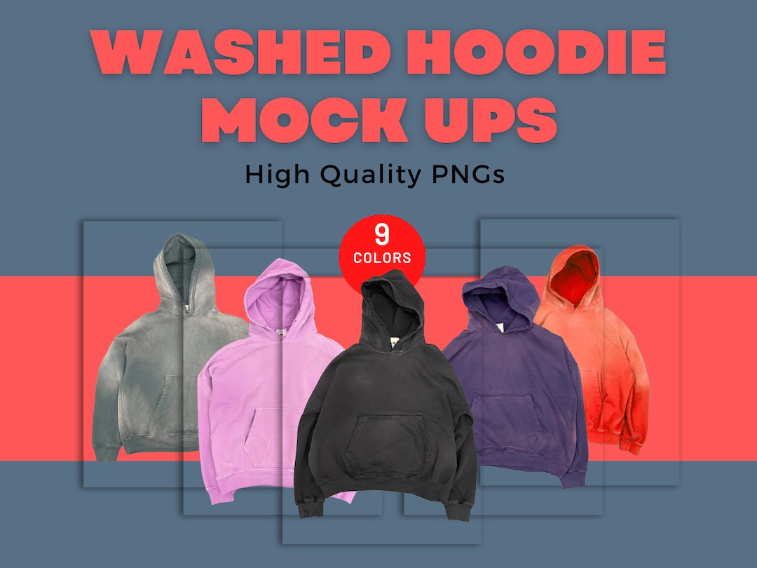 Washed Hoodie Mock up Bundle, Distressed Hoodie Mockups, Digital ...