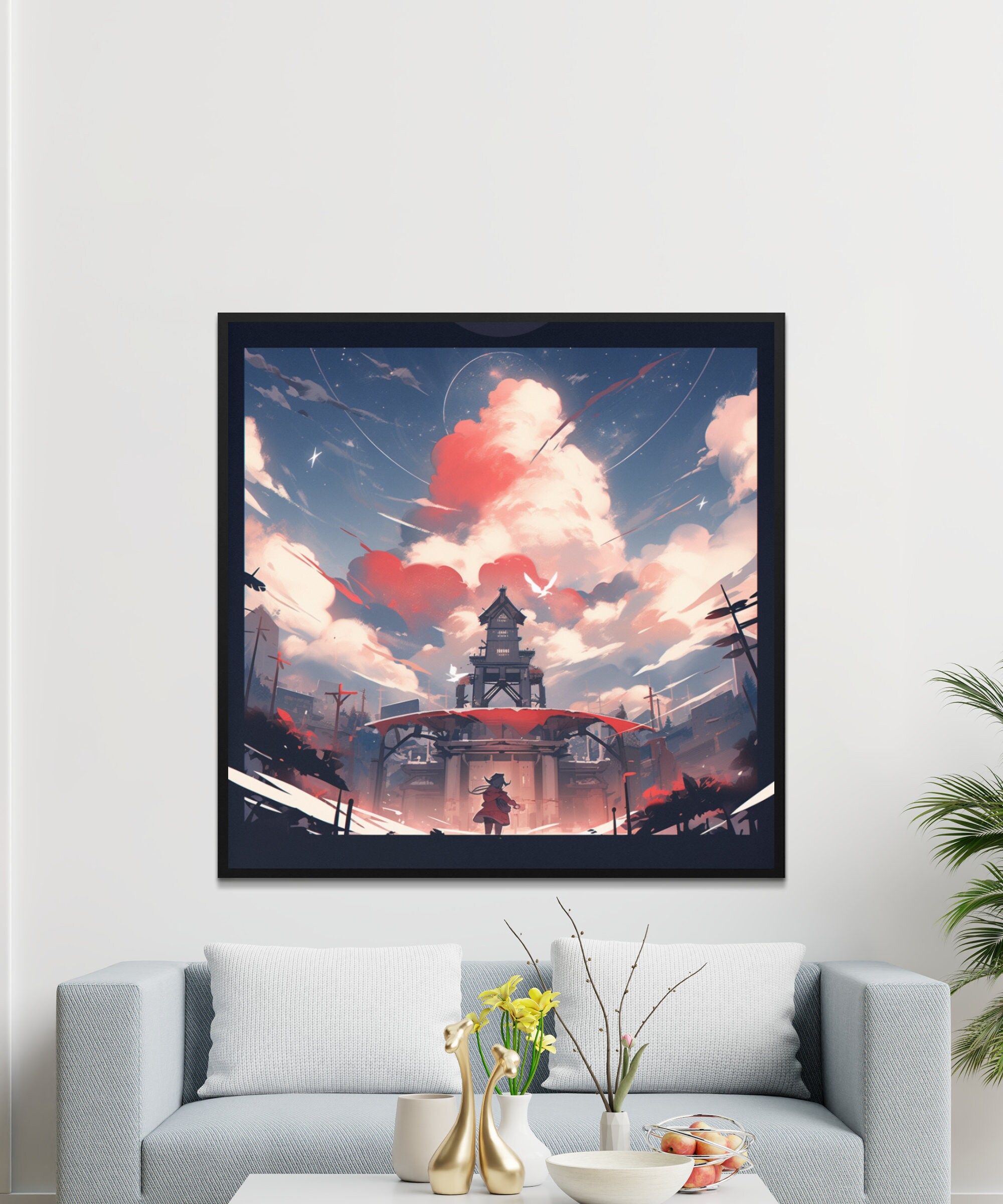 4 Printable PNG Anime Files, Anime Art, Digital Download Bundle, Wall ...