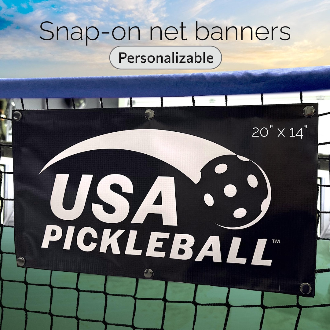Custom Vinyl Net Banner: Snap-on Sign for Pickleball & Tennis - Etsy