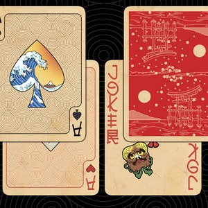 Japanese Scrolls Playing Cards - Etsy