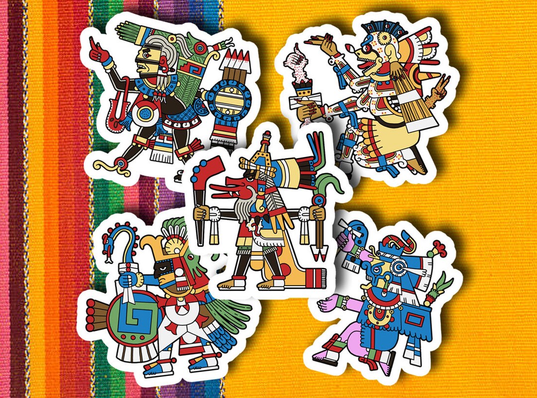 AZTEC GODS STICKERS Set of 5, Waterproof - Etsy