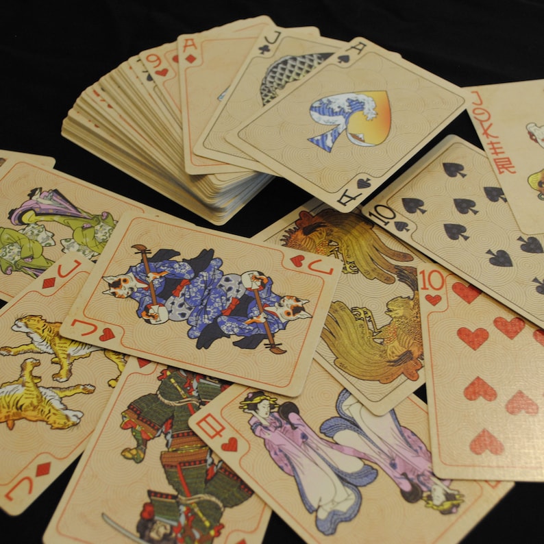Japanese Scrolls Playing Cards - Etsy