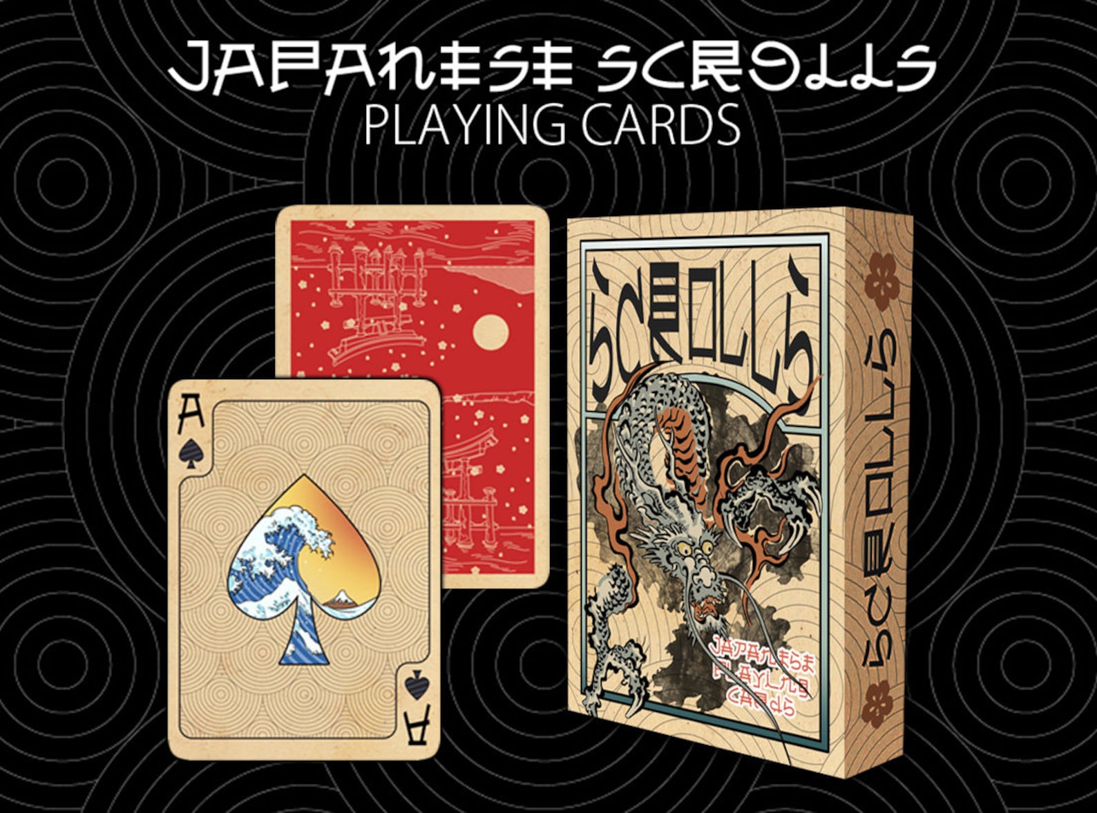 Japanese Scrolls Playing Cards - Etsy