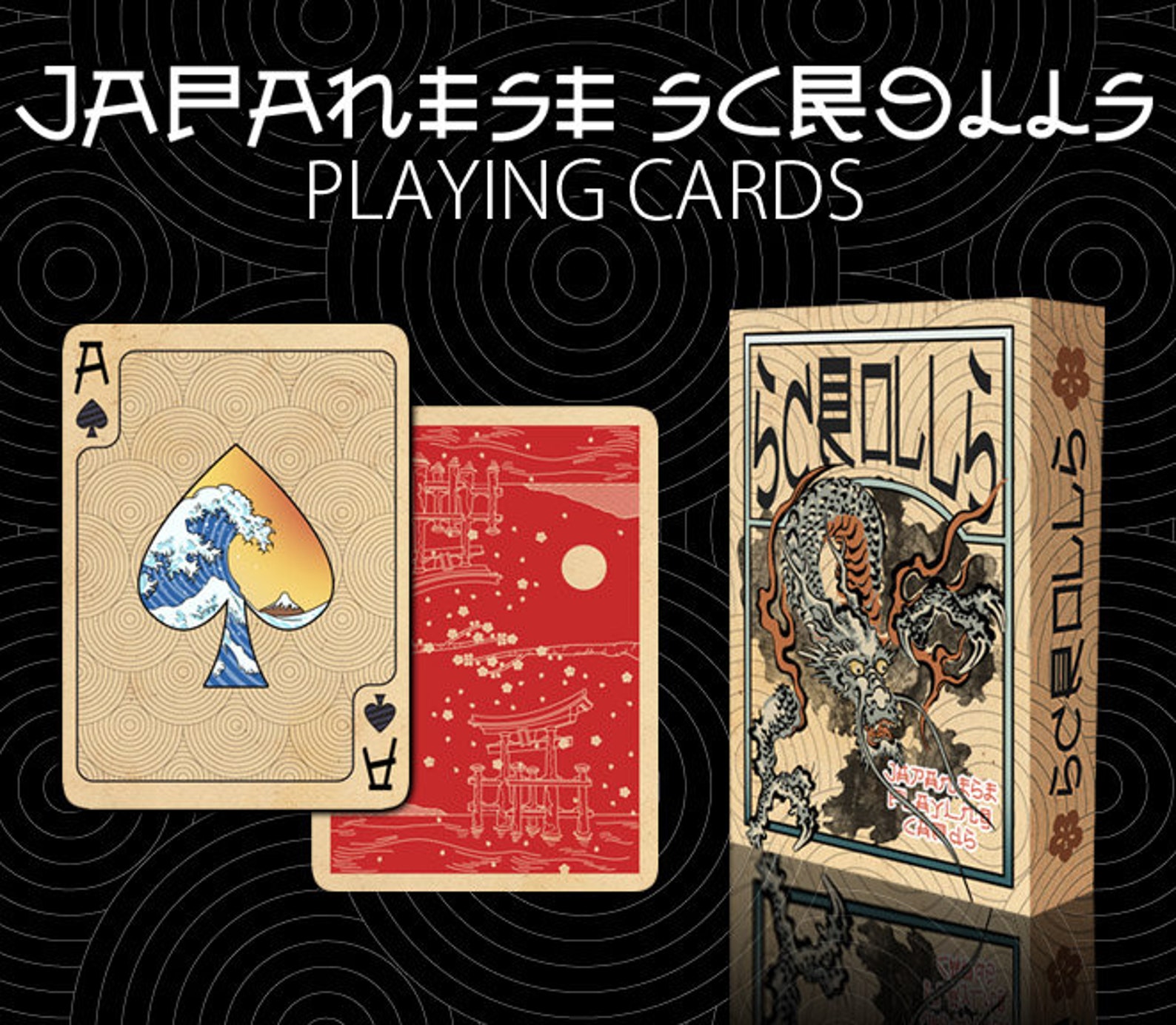Japanese Scrolls Playing Cards - Etsy