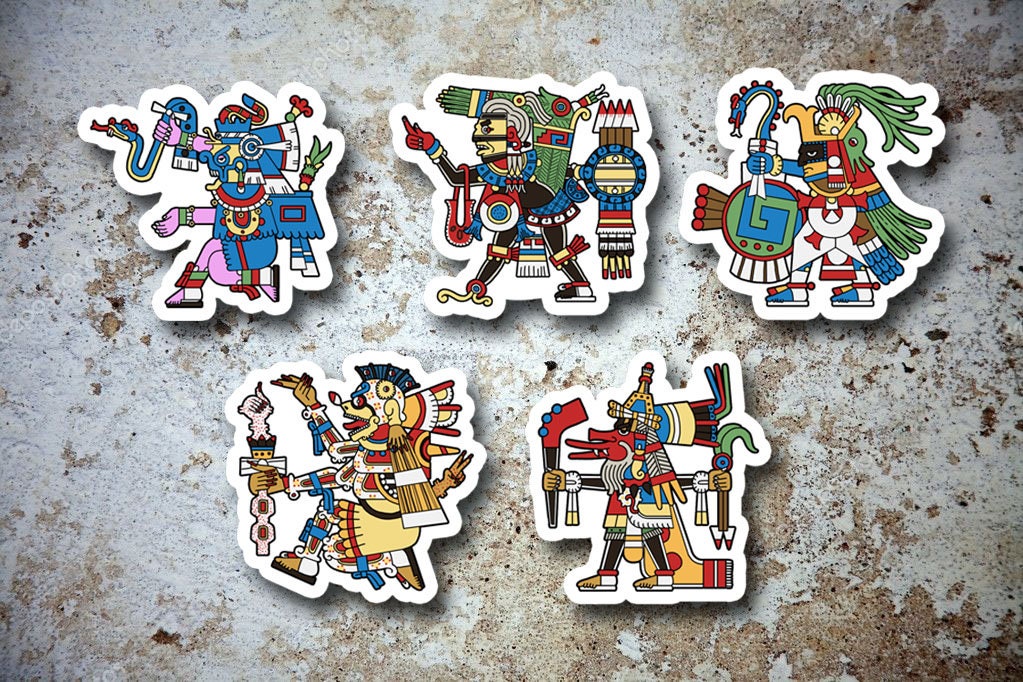 AZTEC GODS STICKERS Set of 5 Waterproof - Etsy