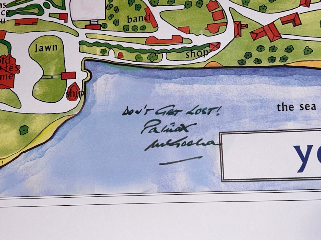 The Prisoner Patrick Mcgoohan Signed Large Colour Map of Your Village ...