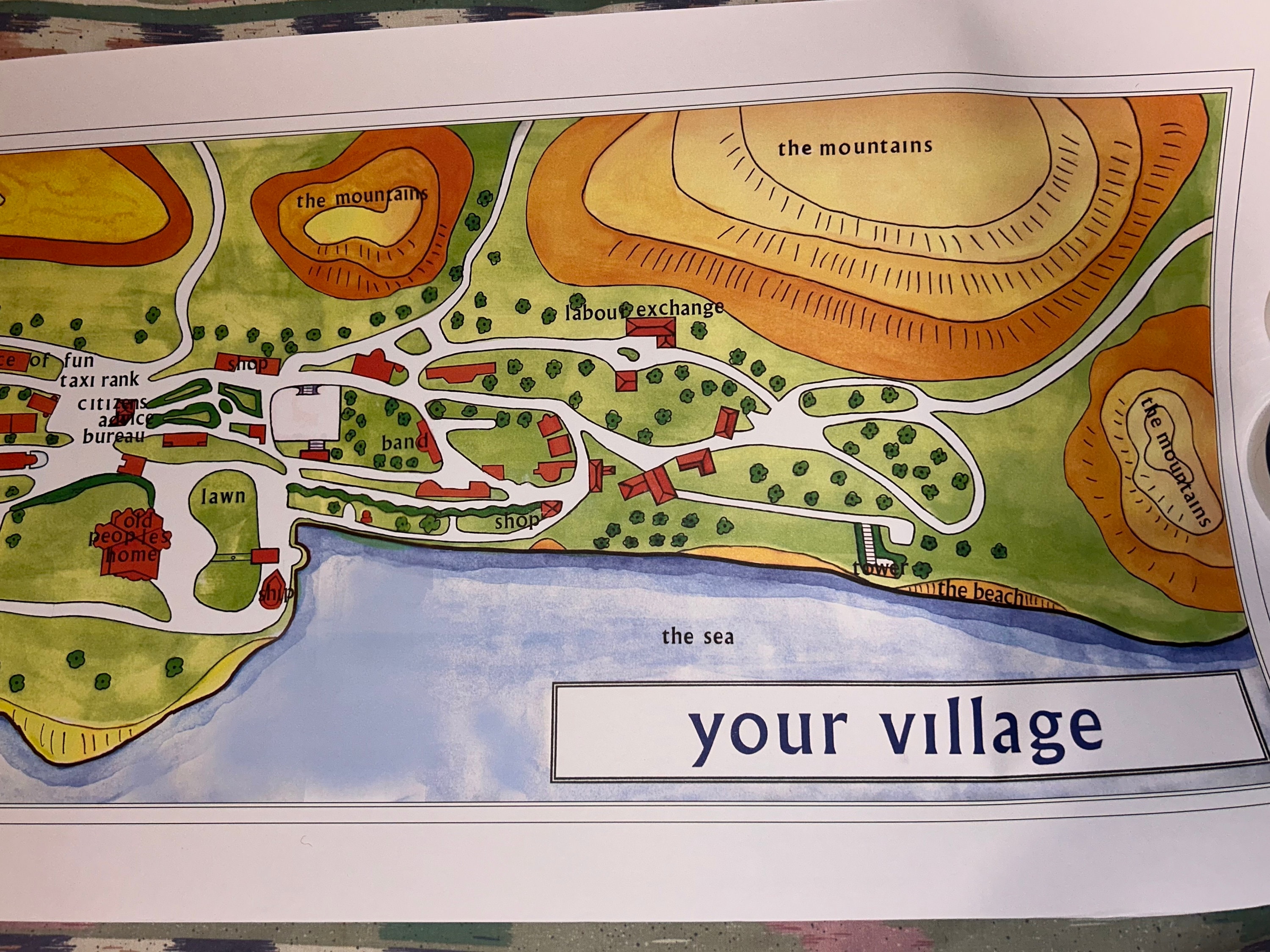 The Prisoner Patrick Mcgoohan Large Colour Map of Your Village Unfolded ...