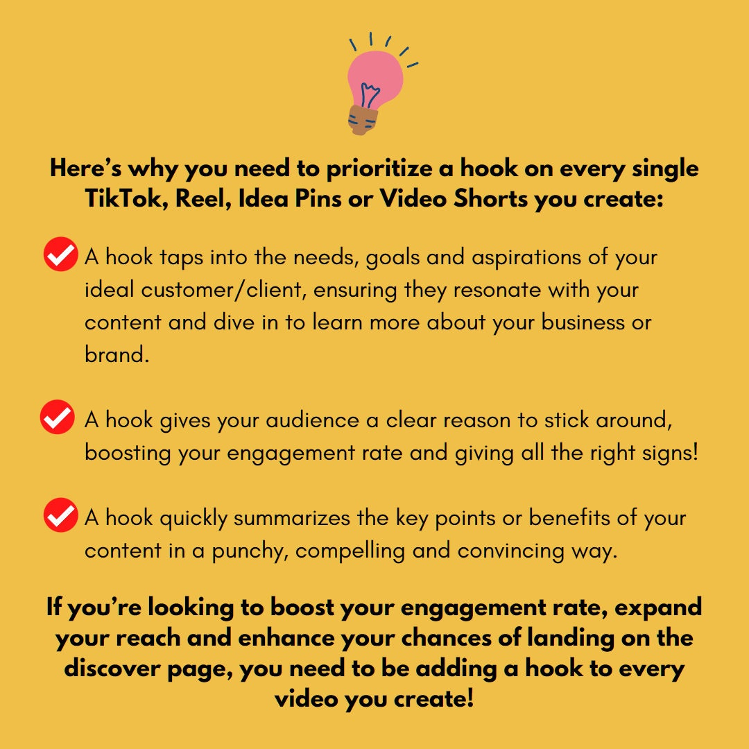 210+ Social Media Video Hooks: Tiktok, Reels, Youtube (PDF Download) - Etsy