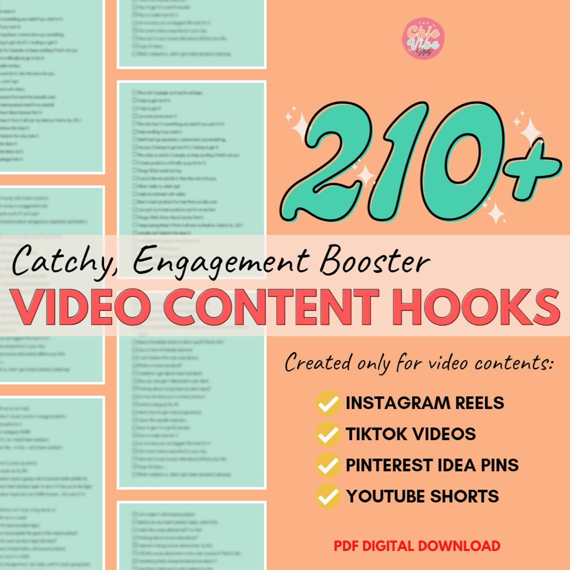 210+ Social Media Video Hooks: Tiktok, Reels, Youtube (PDF Download) - Etsy