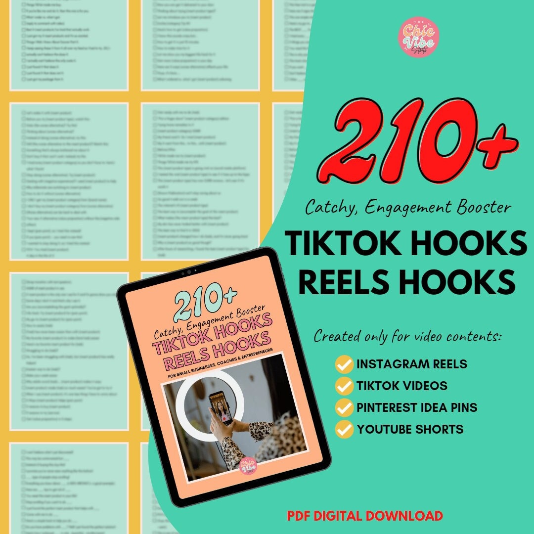 210+ Social Media Video Hooks, Tiktok Hooks, Reels Hooks, Idea Pins ...
