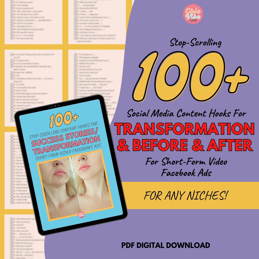 100+ Short Form Video Transformation Content Caption Reels Hooks Email ...