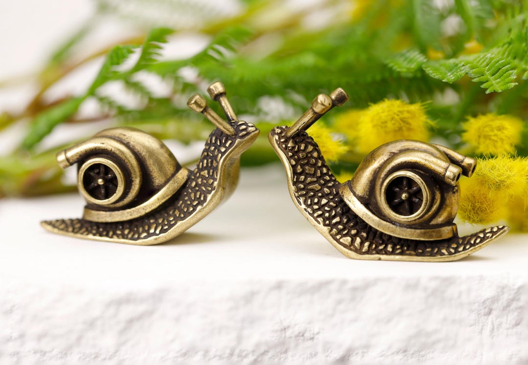 Steampunk Brass Snail Figurine - Mechanical Snail Sculpture, Turbo ...