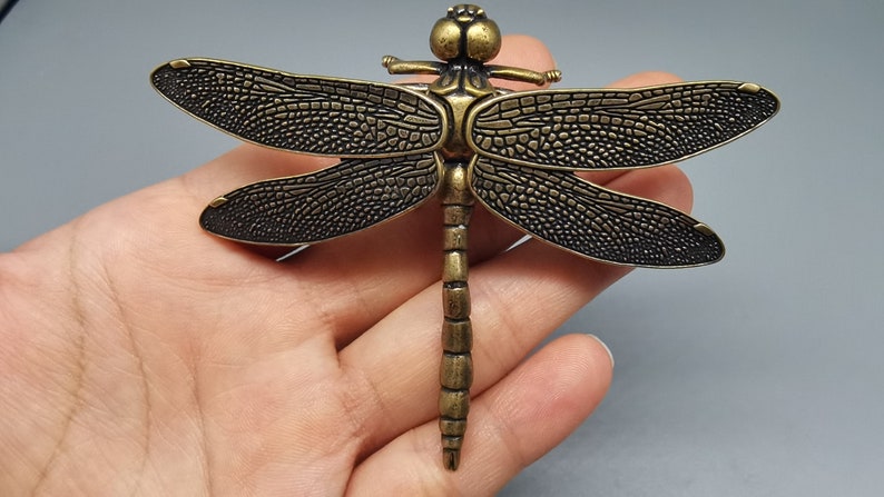 Brass Dragonfly Statue Home Decor Detachable Wing Sculpture - Etsy